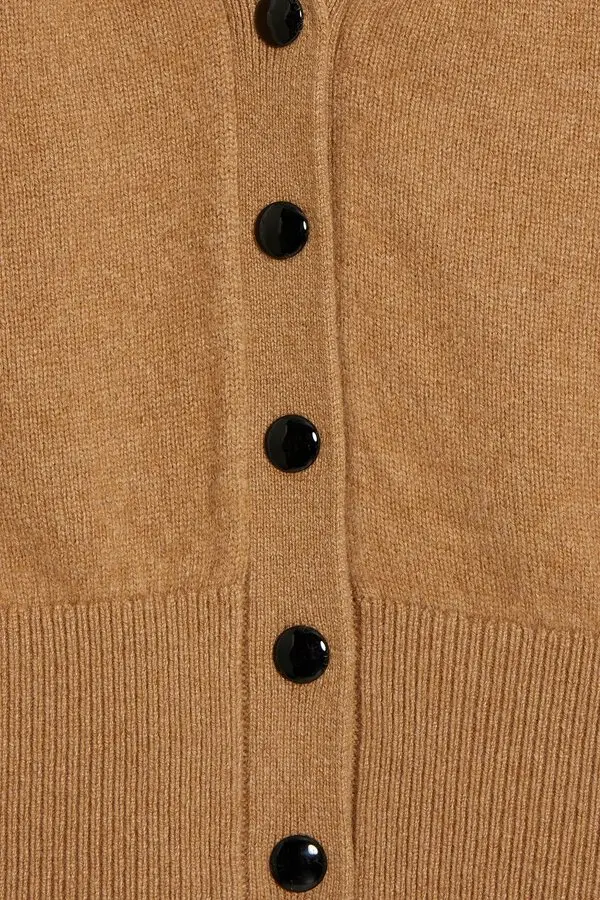 Alexander Wang Cropped Tullepaneled Woolblend Cardigan