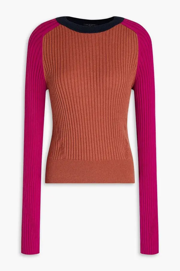 Rag & Bone Navaya Ribbed Cotton And Cashmereblend Sweater