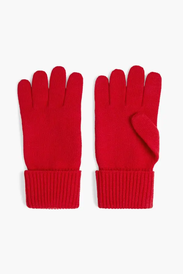 Dsquared2 Wool Gloves With Logo Appliqu - Red