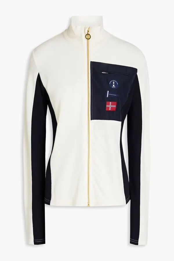 WE NORWEGIANS Lindesnes Colorblock Merino Woolblend Piqué Track Jacket - Ivory