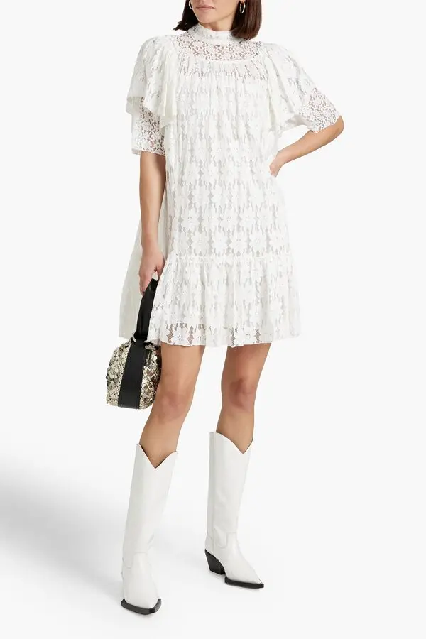 MARANT ÉTOILE Venus Ruffled Cotton Lace Mini Dress
