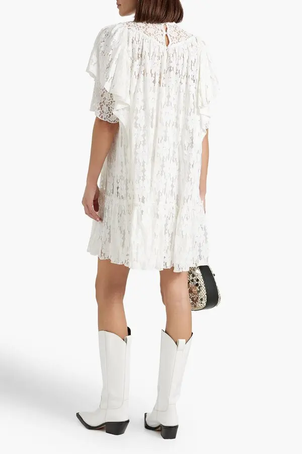 MARANT ÉTOILE Venus Ruffled Cotton Lace Mini Dress