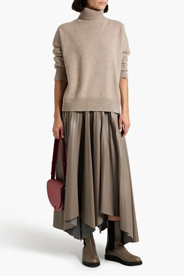 Co Mélange Wool And Cashmereblend Turtleneck Sweater