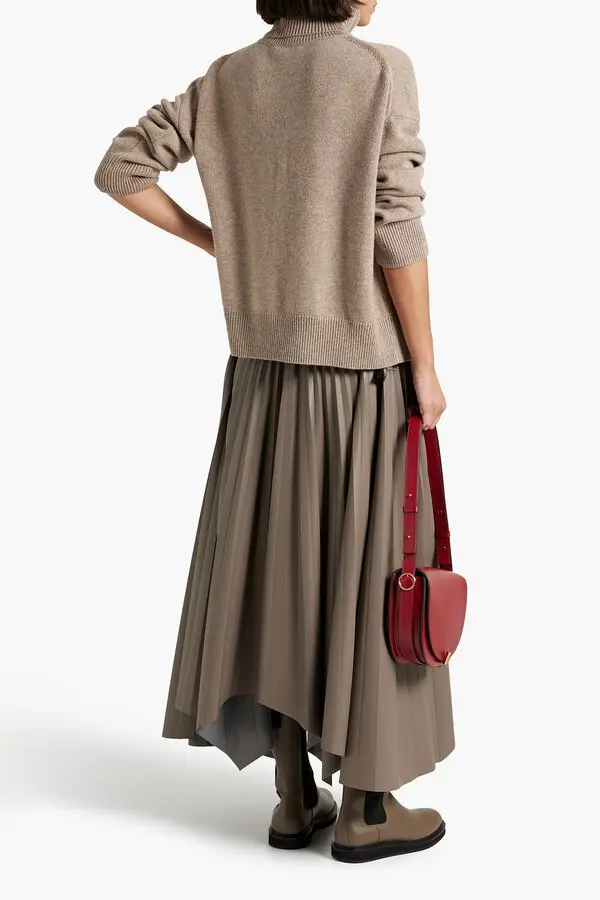Co Mélange Wool And Cashmereblend Turtleneck Sweater