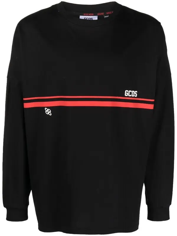 Gcds Logo-print Striped Sweatshirt