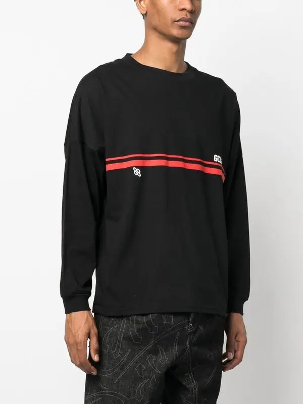 Gcds Logo-print Striped Sweatshirt