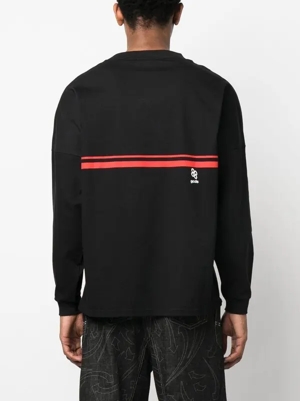 Gcds Logo-print Striped Sweatshirt