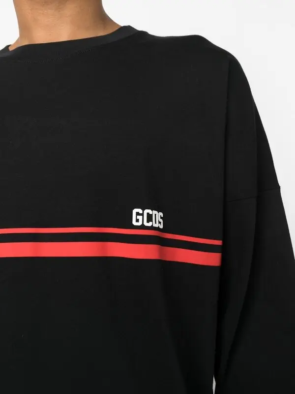 Gcds Logo-print Striped Sweatshirt