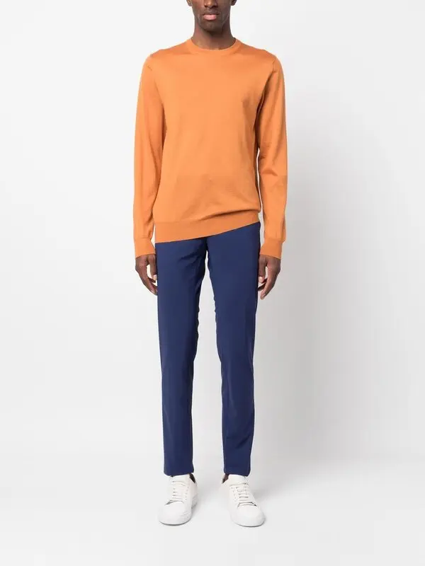 Fedeli Ribbed Crew Neck Jumper - Orange