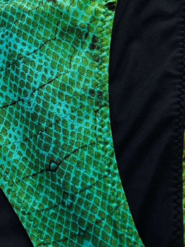NOIRE SWIMWEAR Snakeskin-print Bikini Bottom