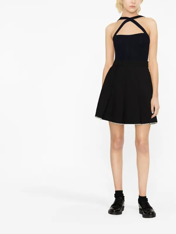 PATOU Cable-knit Halterneck Top - Blue