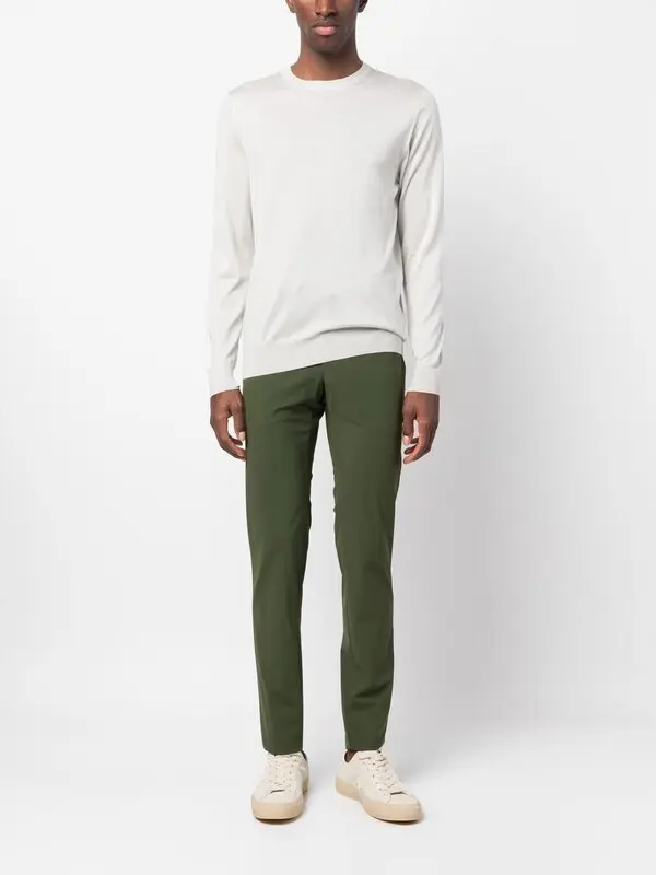 Fedeli Ribbed Crew Neck Jumper - Grey