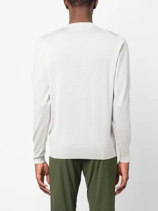 Fedeli Ribbed Crew Neck Jumper - Grey