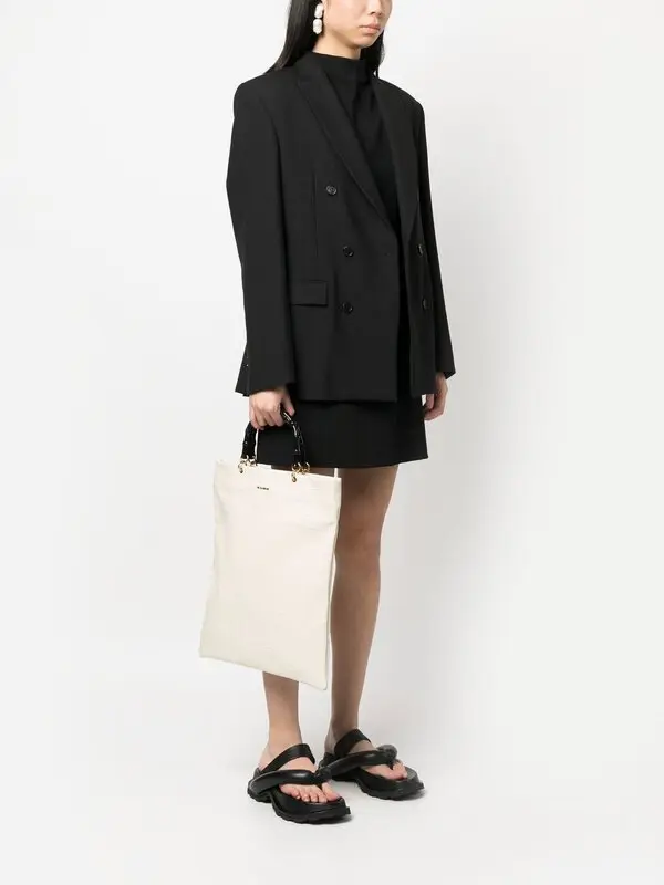 JIL SANDER Crocodile-effect Leather Tote - Neutrals