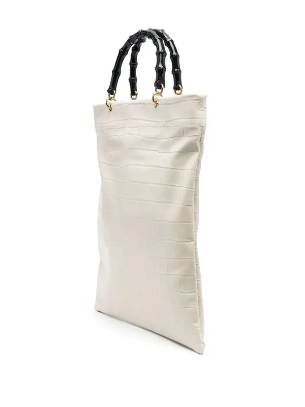 JIL SANDER Crocodile-effect Leather Tote - Neutrals