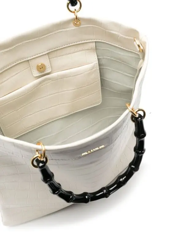 JIL SANDER Crocodile-effect Leather Tote - Neutrals