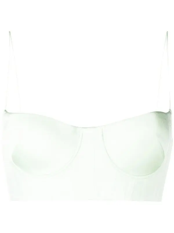 Alex Perry Cropped Bustier Top - Green