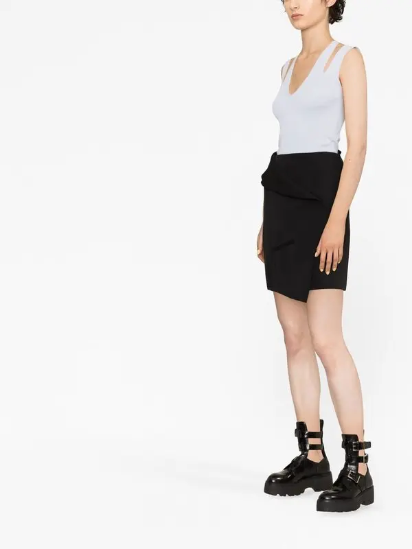 Alexander McQueen Asymmetric Wool Miniskirt - Black