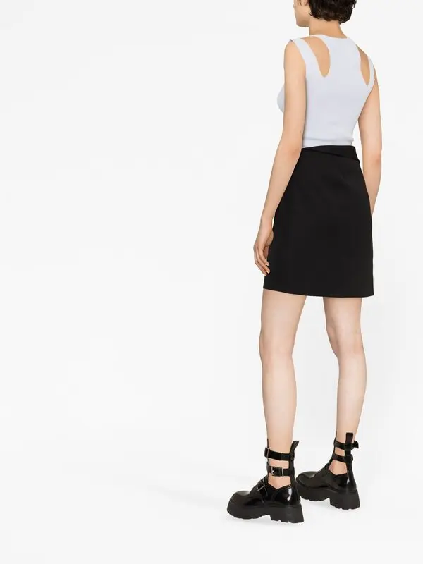 Alexander McQueen Asymmetric Wool Miniskirt - Black