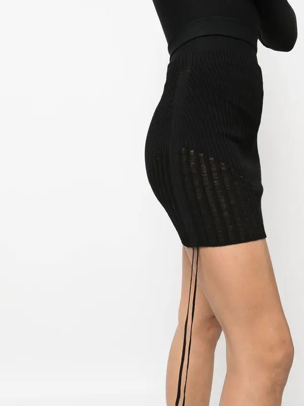 ANDREĀDAMO Ribbed-knit Mini Skirt - Black