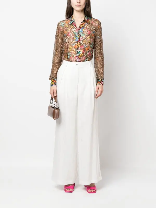 BLUGIRL Pinstriped Wide-leg Trousers