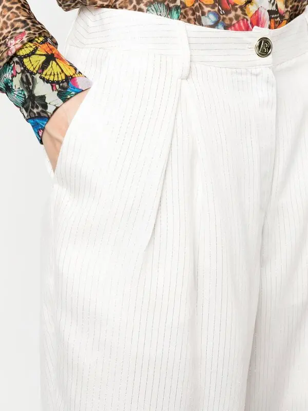 BLUGIRL Pinstriped Wide-leg Trousers