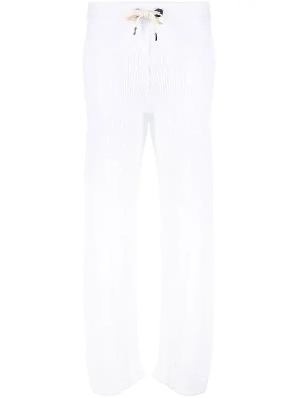 Brunello Cucinelli Fine-ribbed Knitted Trousers - White