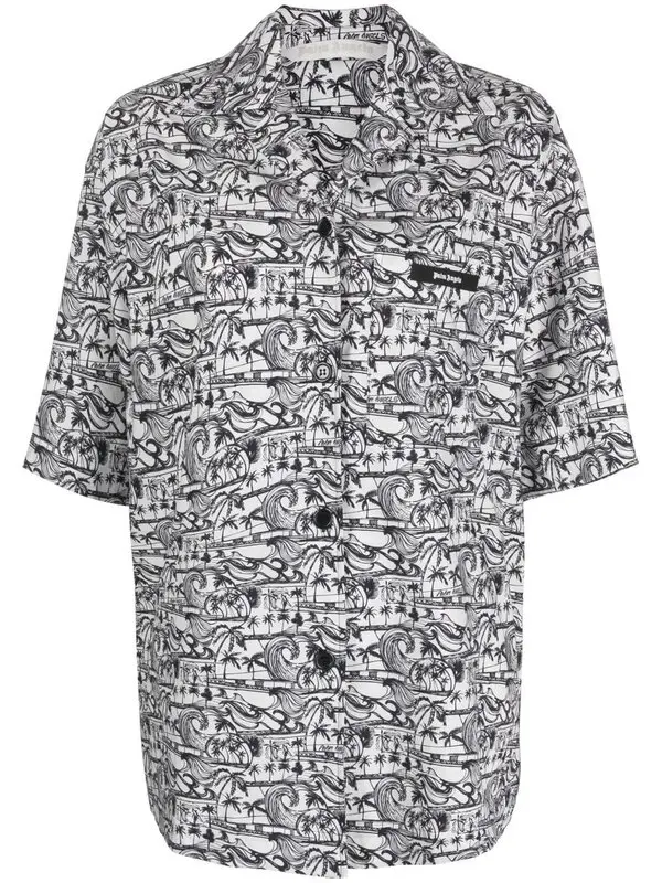Palm Angels Palm Tree-print Shirt - White