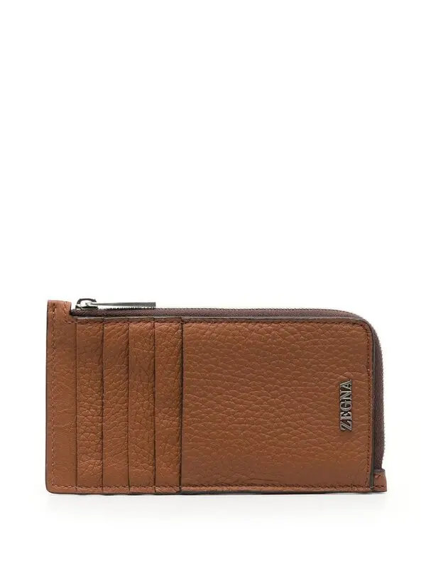 Zegna Zip-around Leather Wallet - Brown