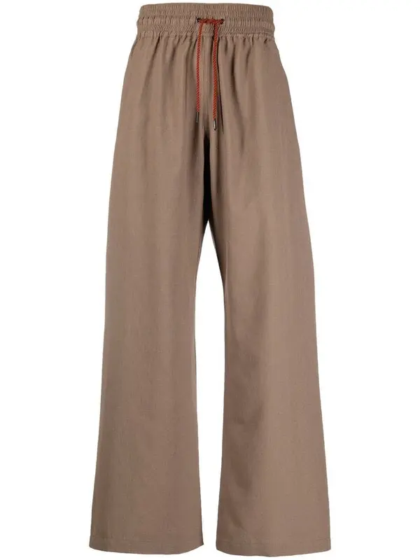 Viktor & Rolf Wide-leg Drawstring-waist Trousers - Brown