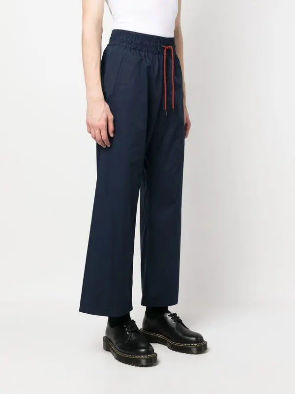 Viktor & Rolf Wide Leg Cotton-blend Trousers With Drawstring