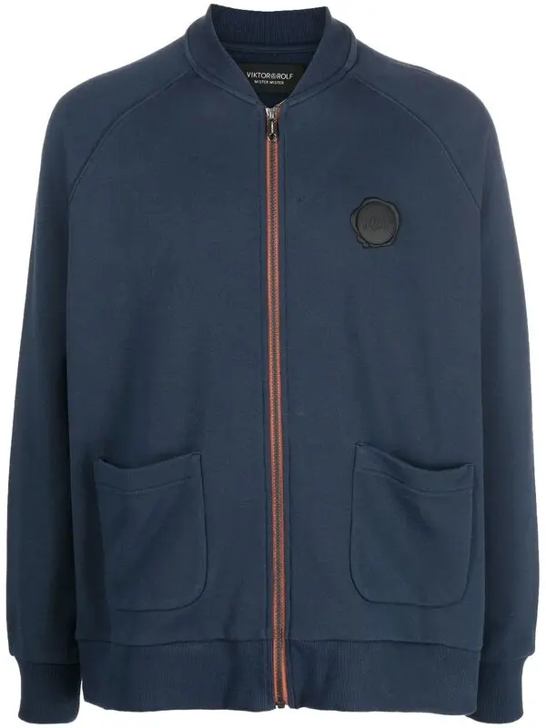 Viktor & Rolf Logo Patch Zip-up Bomber Jacket