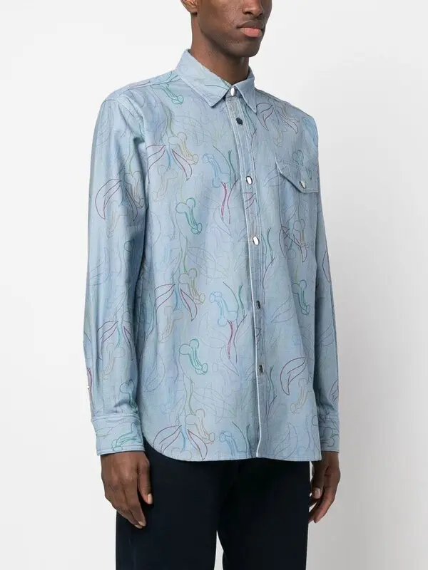 Viktor & Rolf Graphic-print Button-up Denim Shirt