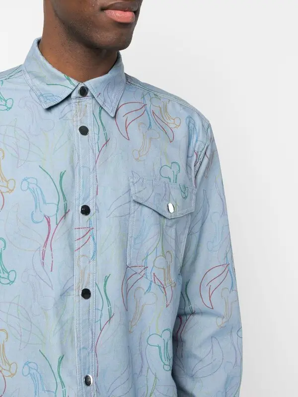 Viktor & Rolf Graphic-print Button-up Denim Shirt
