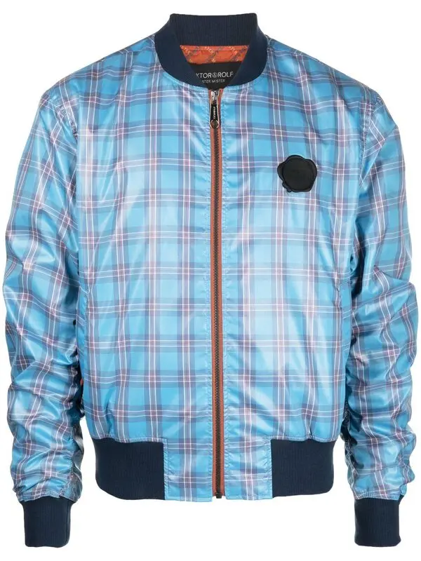 Viktor & Rolf Logo-detail Tartan-check Bomber Jacket