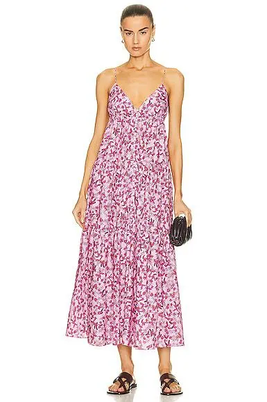 Matteau Triangle Tiered Sundress In Pink