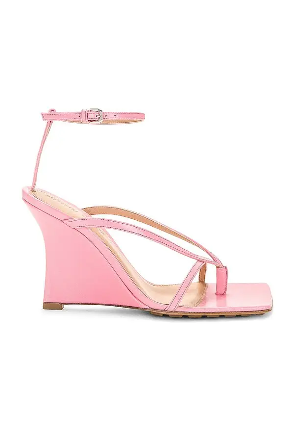 Bottega Veneta Stretch Ankle Strap Wedge Sandal - Blossom