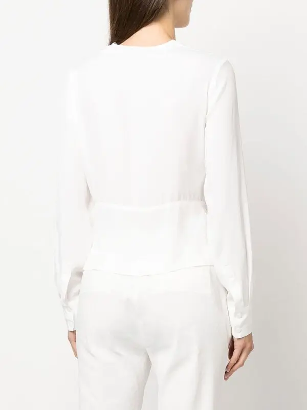 Pinko Twisted V-neck Blouse - White