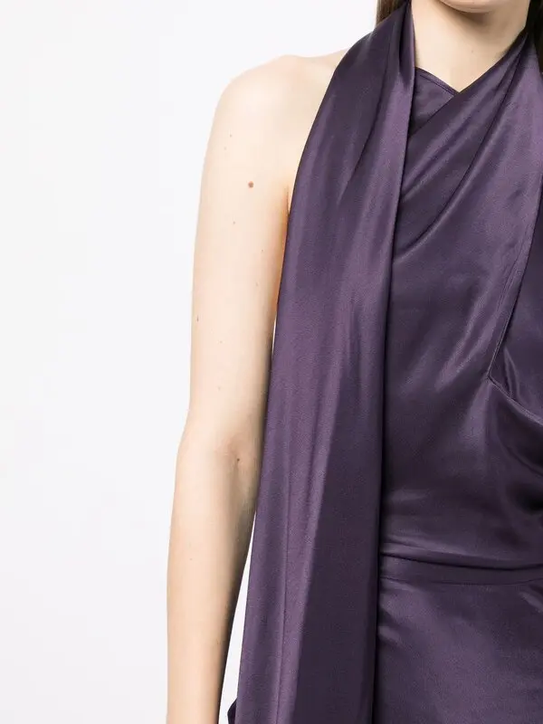 Matériel Halterneck Midi Dress - Purple