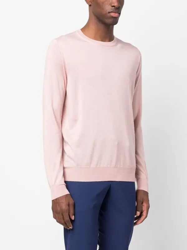 Fedeli Ribbed Crew Neck Jumper - Pink