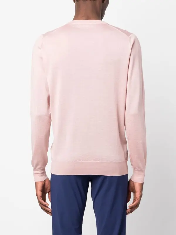Fedeli Ribbed Crew Neck Jumper - Pink