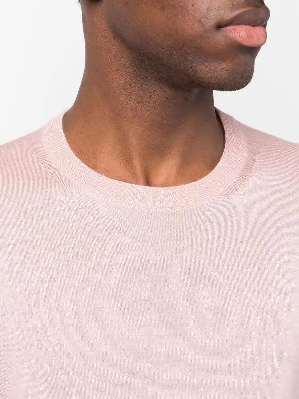 Fedeli Ribbed Crew Neck Jumper - Pink