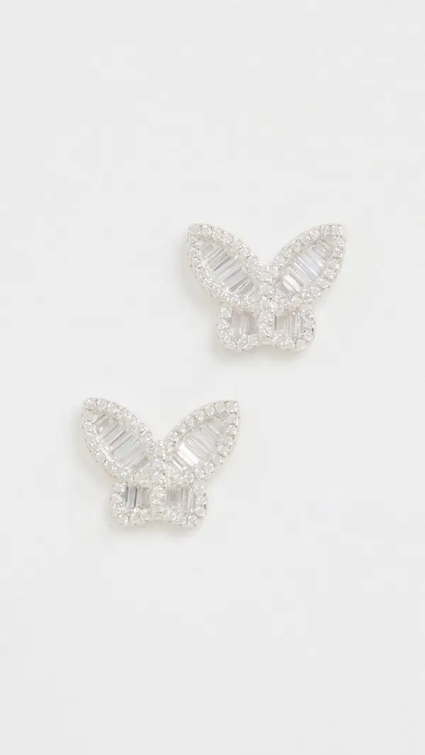 ADINA EDEN Pave Butterfly Stud Earrings