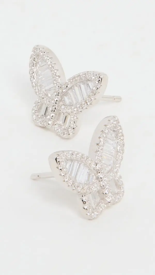 ADINA EDEN Pave Butterfly Stud Earrings