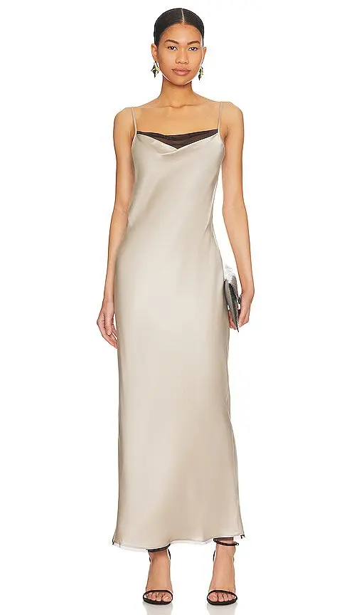 Bec & Bridge Helena Silk Strappy Midi Dress In Oyster & Black - 69% Off |  Editorialist