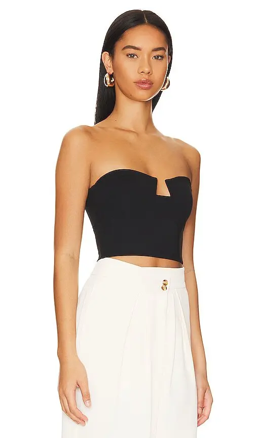 Susana Monaco Wire Detail Crop Top - Black