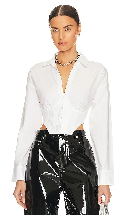 Steve Madden Stassi Cropped Corset Shirt