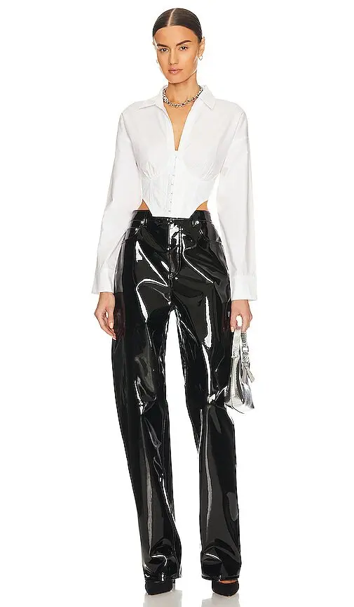 Steve Madden Stassi Cropped Corset Shirt