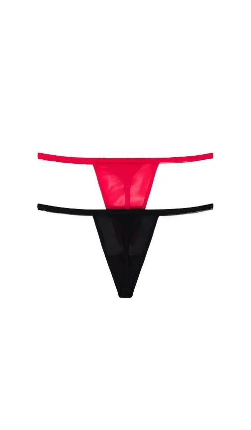 Privacy Please Alice G String 2 Pack In Pink - Red Black