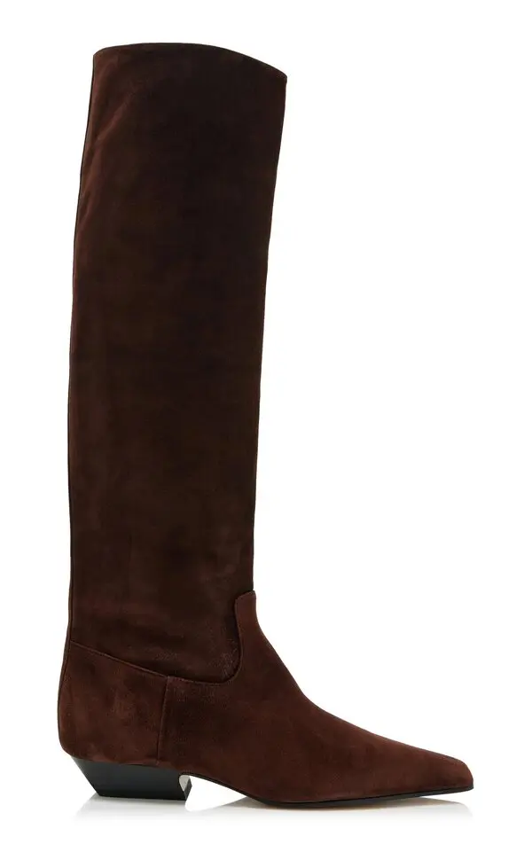 Khaite Marfa Suede Knee Boots - Brown